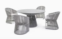 China Round table Patio table And Rope Chair Rattan wicker material for sale