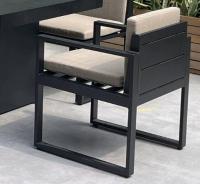 China Outdoor table and 8pcs chair made with weather resistant UV resistant polywood and aluminum frame built for gardens courtyards and villas for sale