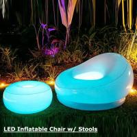 China Custom Inflatable LED Lighted Sofa Set: Glow-in-Dark Outdoor Indoor Lounge Chair & Ottoman – Waterproof Party Patio Furniture for sale