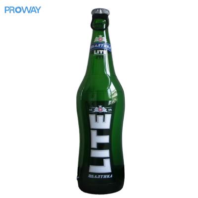 China Custom Branded Giant Inflatable Beer Bottle with PVC Plastic Material and LED/Hanging System Add-ons for sale