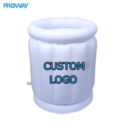 China Custom Logo Inflatable Ice Bucket: Personalized Party Cooler for Weddings, Corporate Events & Summer Gatherings | White Portable Inflatable Drink Tub for sale