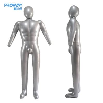 China Full Body Inflatable Male Mannequin: Realistic Muscular, Lightweight Portable Clothing Display—Silver, Quick-Inflate for Retail/Fashion Shows | Space-Saving & Cost-Effective for sale