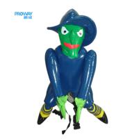 China Inflatable Witch Halloween Decoration: Full Body Spooky Decor Model—Blue & Green, Portable Holiday Display for Halloween Parties for sale