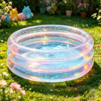 China Custom Clear Glitter Inflatable Kiddie Pool with 3-Ring Safety Structure and Non-toxic BPA-free PVC for Kids Summer Fun for sale