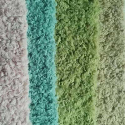 China Anti Static Weft Knitted Faux Fur Fabric Knitted Lady Garments With 100% Polyester for sale