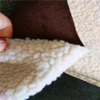 China Light Yellow 100% Polyester Synthetic Sherpa Suede Fabric for End Customers for sale