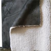 China Light Yellow 100% Polyester Synthetic Sherpa Suede Fabric for End Customers for sale