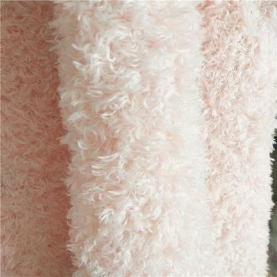 China YARN DYED Knitted Plain 100%poly Plush Fabric for Making Teddy Bear Tricot 15-20 Days for sale