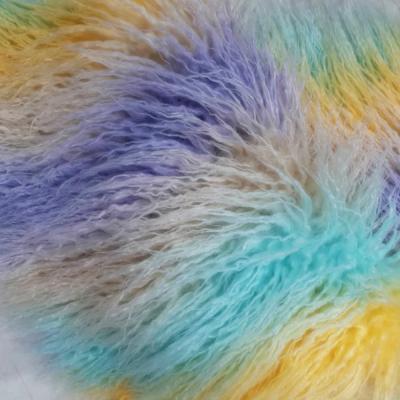 China Knitted Backing Technics Long Pile Fur Fabric in Vibrant Colors for Garments or Cushions for sale