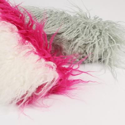 China 100% Acrylic Front Material Faux Fur Fabric Solid Color Long Pile from for Home Textile for sale