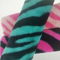 China 15mm Tricot Knitted 100% Polyester Very Soft Zebra-Stripe Printed Faux Rabbit Fur Fabric for sale