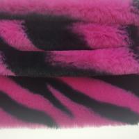 China 15mm Tricot Knitted 100% Polyester Very Soft Zebra-Stripe Printed Faux Rabbit Fur Fabric for sale