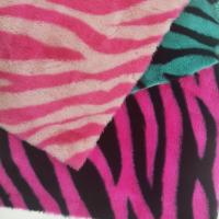 China 15mm Tricot Knitted 100% Polyester Very Soft Zebra-Stripe Printed Faux Rabbit Fur Fabric for sale