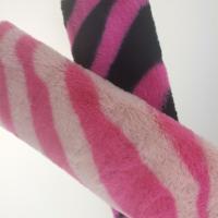 China 15mm Tricot Knitted 100% Polyester Very Soft Zebra-Stripe Printed Faux Rabbit Fur Fabric for sale