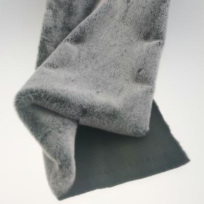 China 100D Yarn Count Faded White Imitation Faux Rabbit Fur with Soft and Fluffy Texture for sale