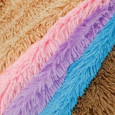 China Medium Weight 260GSM Knitted Plain PV Plush Fabric for Making Toys and Garments Lining for sale