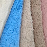 China Medium Weight 260GSM Knitted Plain PV Plush Fabric for Making Toys and Garments Lining for sale