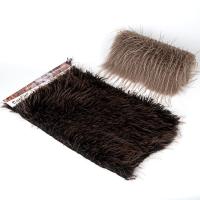 China Beautiful Hats and 100% Polyester Long Wool Woven Raccoon Fur for Clothes Dyed Pattern for sale