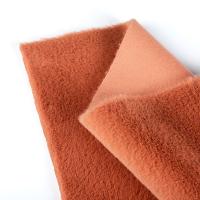 China Description Faux Rabbit Fur Fabric Suede Bonded Plush Fabric for Garments Any Color for sale