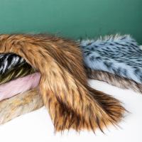 China Tip Dye Murmasky Fluffy Long Pile Faux Raccoon Fur Fabric For Garments Density for sale