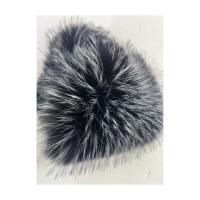 China Soft and Luxurious Knitted Backing White Fur with Black Tip Dyed Color Pom Fur Fabric for sale
