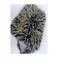 China Soft and Luxurious Knitted Backing White Fur with Black Tip Dyed Color Pom Fur Fabric for sale