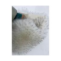 China Back Material 100% Polyester Printed Grey Fur with Black Tip Artificial Fur Fabric for sale