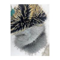 China High Pile Black And White Tip Dyed Faux Fur Fabric For Hat Pom Pom for sale
