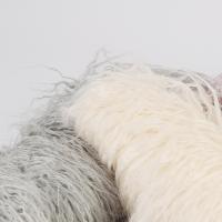 China Solid Color Long Pile Faux Fur Fabric with Density 750g/m2 and Width 58/60 for sale