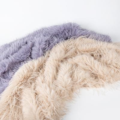 China Long Pile Faux Fur Fabric with 100% Polyester Back Material and 58/60