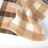 China Home Textile 36F Density Plaid Jacquard Sherpa Fleece Fabric for Winter Jacket and Coat for sale