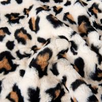 China Weft Knitted 100% Polyester Super Soft Leopard Print Rabbit Fur Faux Fur Fabric Thick for sale