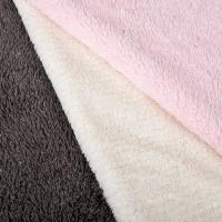 China Weft Knitted 100% Polyester Sherpa Fleece Fabric For Blanket with Two Side Micro Polar for sale