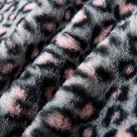 China 100% Polyester Super Soft Leopard Print Rabbit Fur Faux Fur Fabric for Garment Making for sale