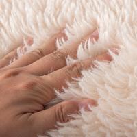 China Garment Solid Dyeing Short Pile Acrylic Rabbit Fur Fabric 100% Acrylic Front Material for sale