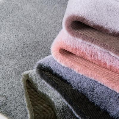 China White Tip Color Printing Mink Rabbit Fur Fabric for Garments 133×100 Density and Soft for sale
