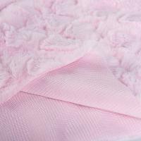 China Home Bed Soft Faux Fur Fabric for Women's Winter Coat Polyester Stripe Embossing Fabric for sale