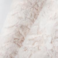 China Home Bed Soft Faux Fur Fabric for Women's Winter Coat Polyester Stripe Embossing Fabric for sale