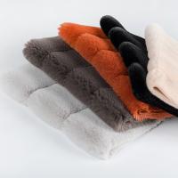 China Home Bed Soft Faux Fur Fabric for Women's Winter Coat Polyester Stripe Embossing Fabric for sale