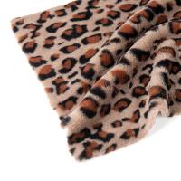 China Customized Printed Faux Rabbit Fur Fabric for Garment 100% Polyester Plush Wind Proof for sale