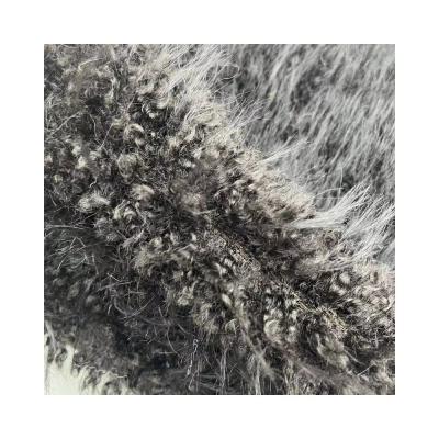 China Long Pile Faux Fur Fabric with Tip-Dyed Pattern and 1200gsm for sale