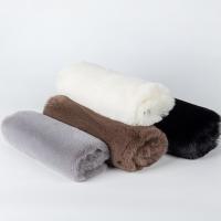 China Tricot Knitted Polyester Imitation Rabbit Hair Fabric for Winter Garment Scarf and Coat for sale