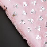 China 240gsm Soft Polyester Star Foil Printing Gold Bronzed pv plush Fabric For Making Toys for sale