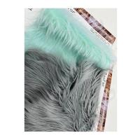 China 450gsm Colorful Printed Faux Fur Fabric for Long Pile Carpet Plush Curtain 65mm Fluffy for sale