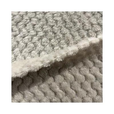 China Two Side Knitted Custom Pattern Jacquard Pineapple Flannel Fleece Plaid Fabric for Shoes for sale