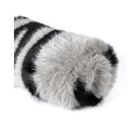 China Ladies Vest Long Pile Faux Fur Fabric with Strip Printing and Plush in Weft Suede for sale