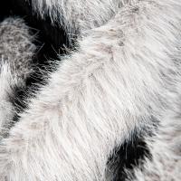 China Ladies Vest Long Pile Faux Fur Fabric with Strip Printing and Plush in Weft Suede for sale