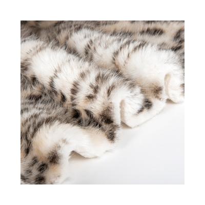 China Non-Conducting Tricot Knitted Leopard Print Faux Fur Fabric for 2024 Garments for sale