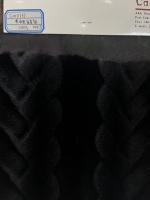 China Soft Hand Feel Faux Black Coat with 1150g/m Weight and Knitted Backing Technics for sale