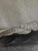 China Soft Hand Feel Faux Black Coat with 1150g/m Weight and Knitted Backing Technics for sale